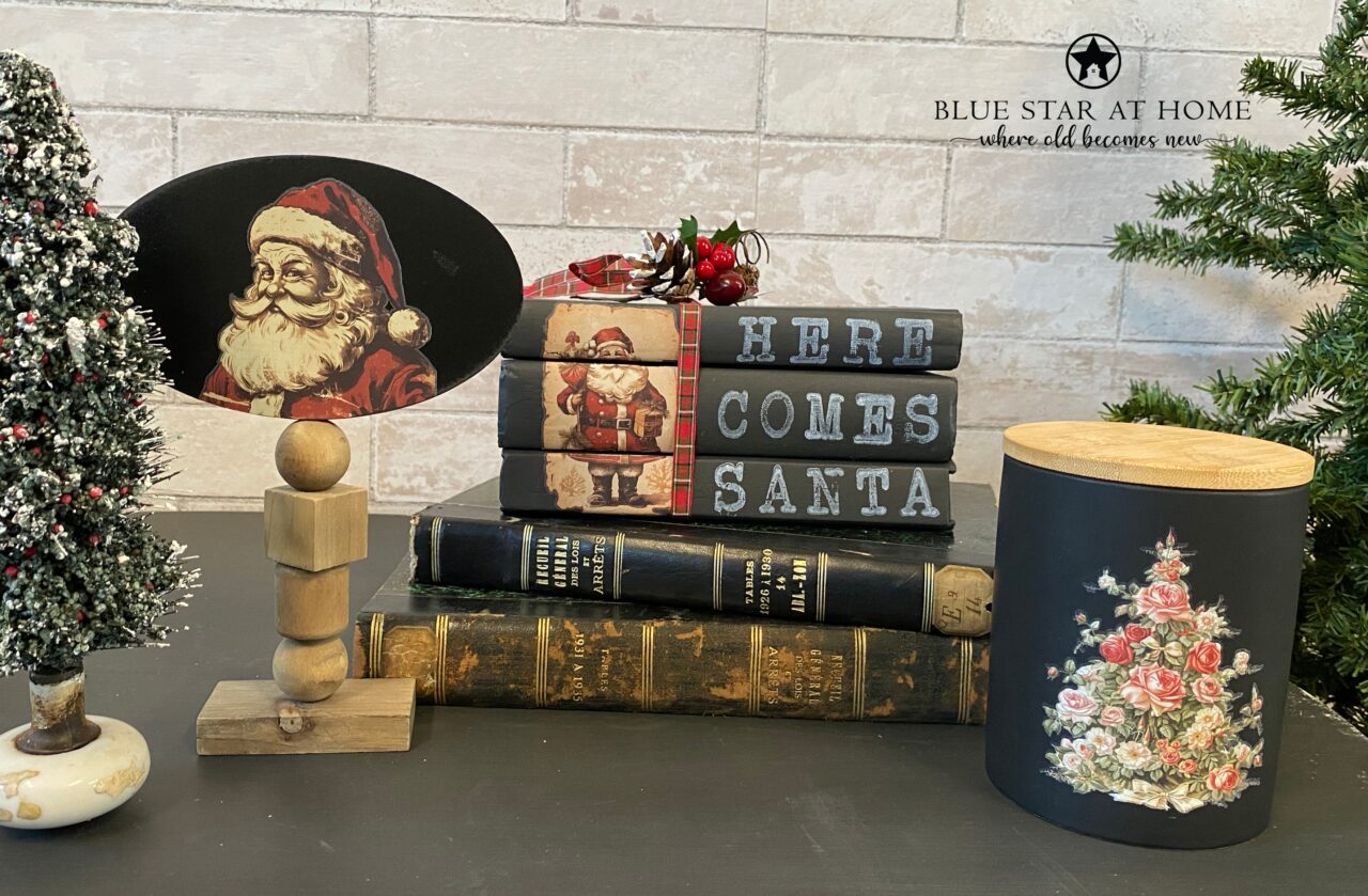 12 Upcycles Using The IOD Candy Cane Cottage Transfer - Blue Star Antiques