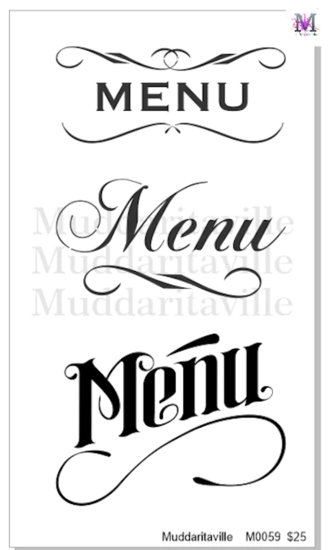 Menu Stencil - Blue Star At Home