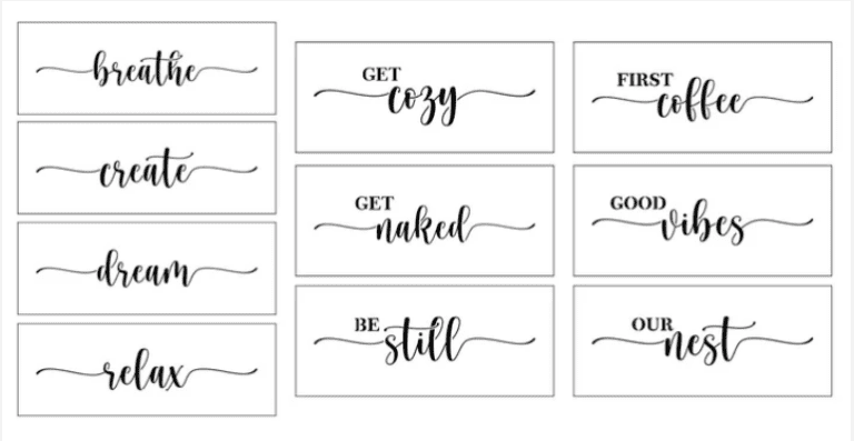 Small Sign Script Sayings Stencil - Blue Star At Home